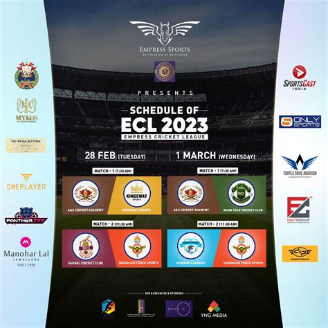 Empress Cricket League 2023 Schedule