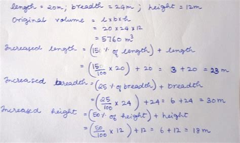 The Length Breadth And Height Of A Cuboid Are M M And M The
