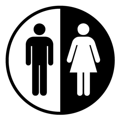 Letrero De Acrílico Señal Baños Hombre Y Mujer Mixto 6 en venta en