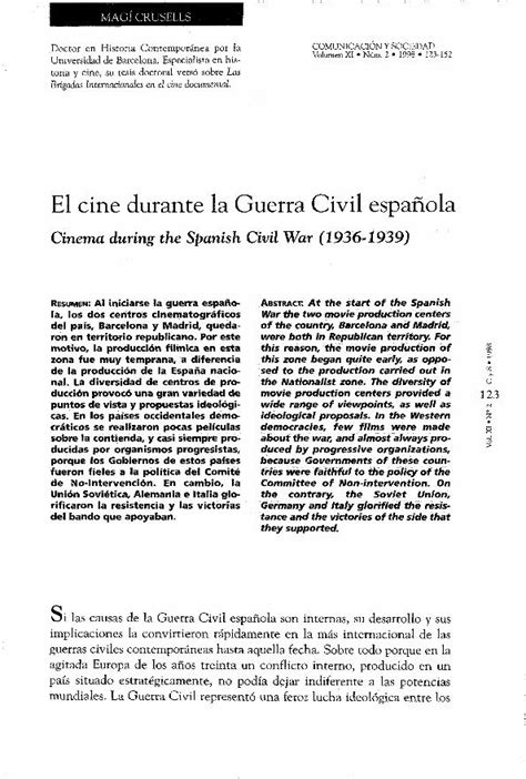 Pdf El Cine Durante La Guerra Civil Española · Title El Cine