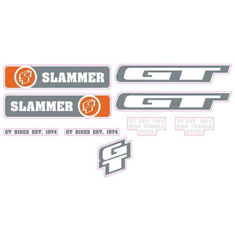 Gt 2008 Slammer Orange Grey Clear Decal Set Old School Bmx