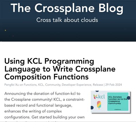Empowering Cloud Native Platforms The Synergy Of Kcl And Crossplane