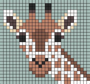 Free Crochet Pattern Graph Giraffe C2c Square Wildlife Graphghan Cal
