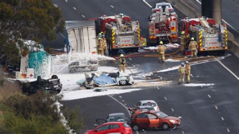 Calder Freeway Crash One Dead Six Injured In Petrol Tanker Rollover