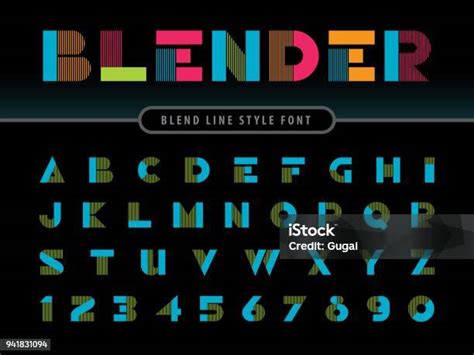 현대 선형 알파벳 글자와 숫자 줄 혼합의 벡터 둥근된 글꼴 양식 귀여운에 대한 스톡 벡터 아트 및 기타 이미지 귀여운 기하 도형 낱말 Istock