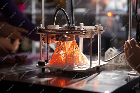 Premium Photo Photo Of A 3d Printer In Action Creating A Complex Object Generative Ai