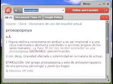 Definición de prosopopeya YouTube