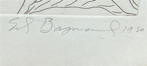 Ed Baynard Zen Minimalist Flowers Etching American Modernist Ed Baynard Pop Art Print For Sale