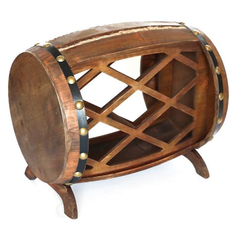 Vintiquewise 7 Bottle Brown Rustic Wooden Barrel Shaped Wine Rack With