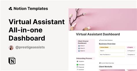 Advanced All In One Virtual Assistant Dashboard Template Notion
