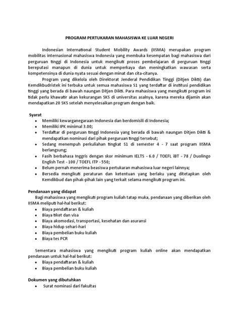 Program Pertukaran Mahasiswa Ke Luar Negeri Pdf