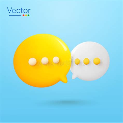 3d yellow and white chat or thinking bubble boxes isolated on