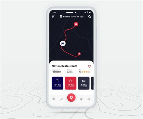 Map Gps Navigation Ux Ui Concept Smartphone Map Application