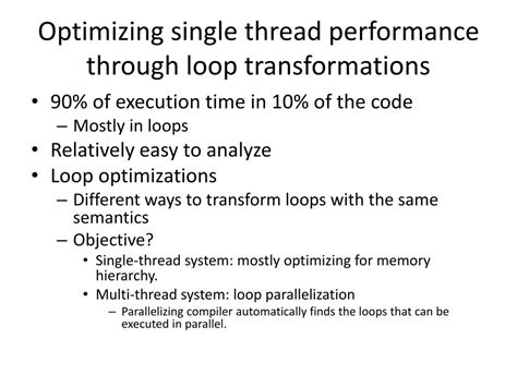 Ppt Optimizing Single Thread Performance Powerpoint Presentation Free Download Id5574651