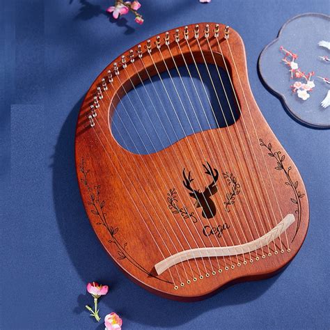 19 string lyre harp portable wood harp easy to learn string etsy