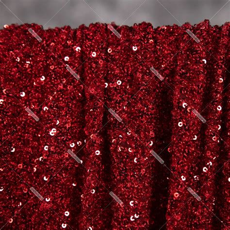 Extra Dense 3mm Ruby Sequin Dress Fabric By The Yard Oneyard