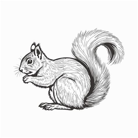Premium Vector Squirrel Lineart Drawing Vector Illustration