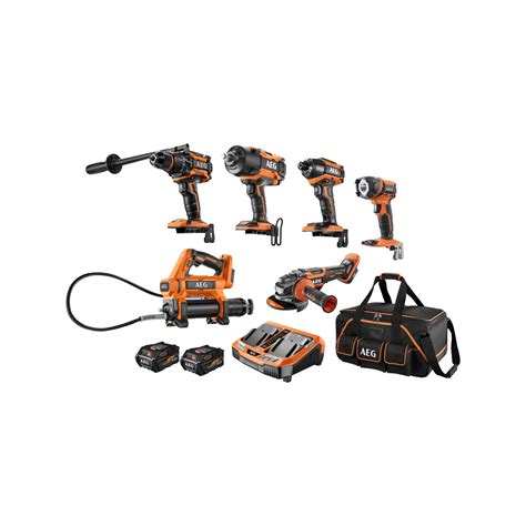 AEG 18V 6.0Ah 6 Piece AG Kit With Fusion And Force - Bunnings New Zealand