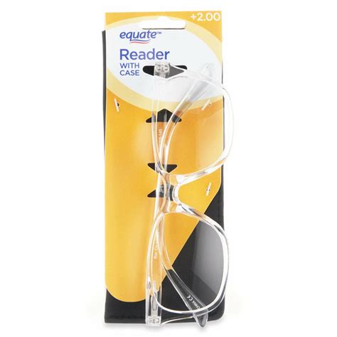 Equate 200 Reader Glasses With Case Clear 1 Each Delivery Or