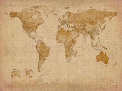 World Map Antique Style Digital Art By Michael Tompsett Pixels