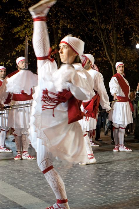Basque Dancers In The Middle Of Ezpata Dantza The Beautiful