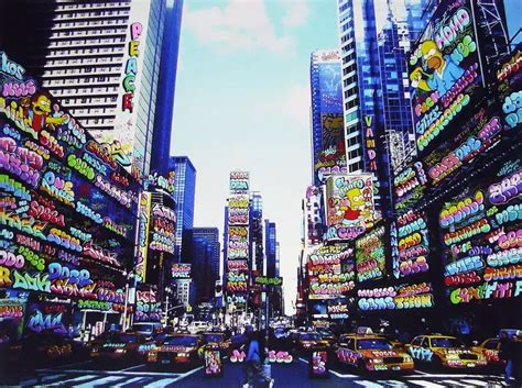 Vandalism In New York Times Squareby Ches Online Art Auctions