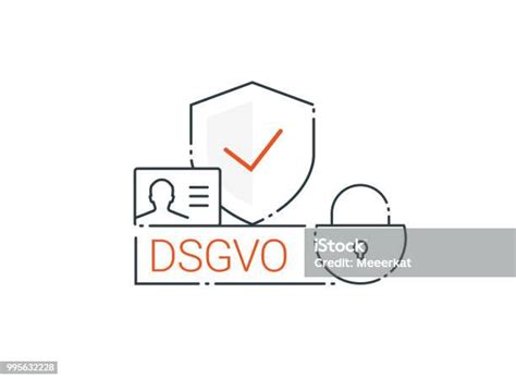 Dsgvo 일반 데이터 보호 규정 디지털과 인터넷 기호 Dsgvo 편지 앞 개념 벡터 일러스트입니다 플랫 스타일입니다 아이콘