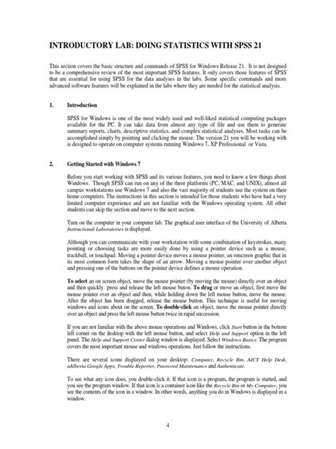 Introductory Lab Doing Statistics With Spss 21 Instructional Laboratories Is Displayed Pdf
