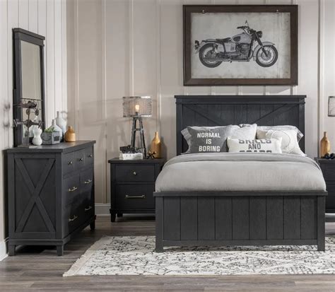 Flatiron Black 5 Piece Full Bedroom Set Rc Willey