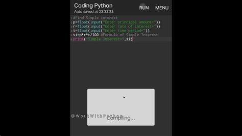 Find Simple Interest Python Coding Youtube