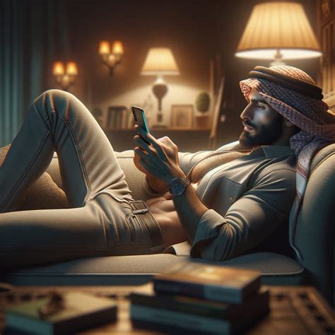 Lazy Guy Relaxing On Couch With Smartphone AI Art Generator Easy Peasy AI