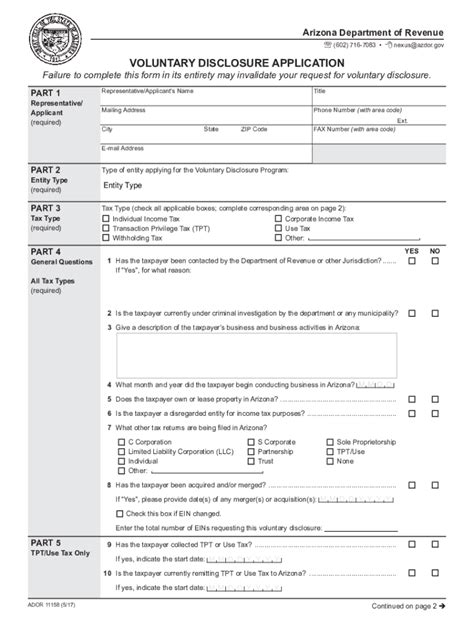 Fillable Online Voluntary Disclosure Application Fax