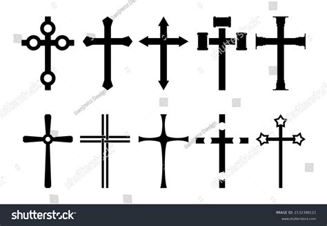 Simple Cross Vector Set Christians Stock Vector Royalty Free