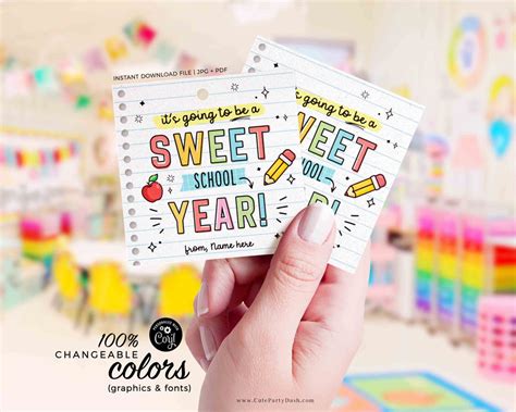 Editable Its Going To Be A Sweet Year First Day T Tag Cute Party Dash
