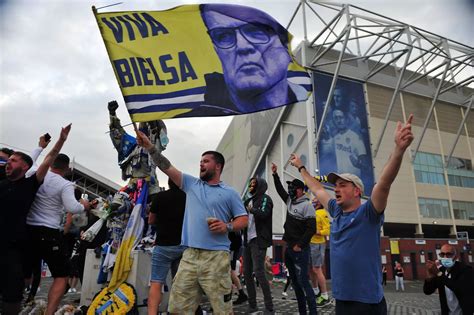 Leeds United Fans Celebrate Premier League Promotion In Style In