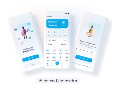 Fintech App Claymorphism Figma