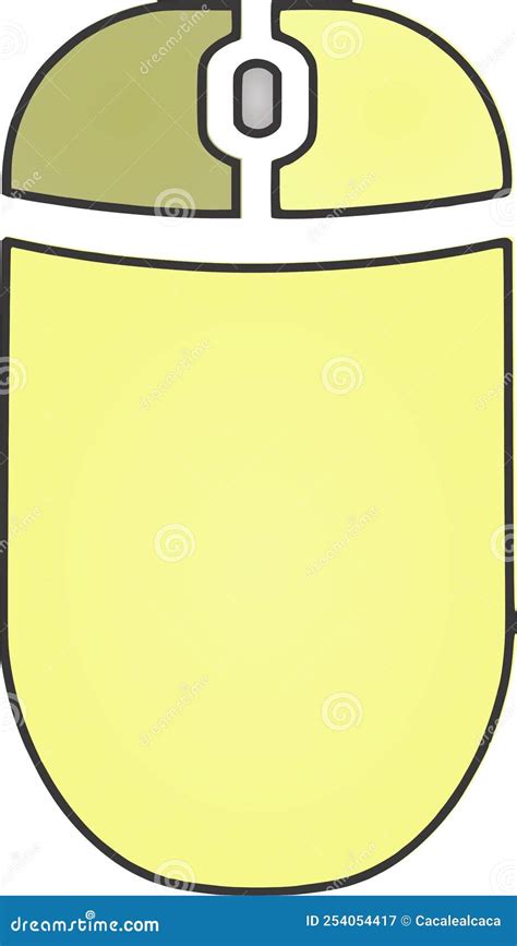 The Drawing Of A Left Clicked Yellow Computer Mouse A Small Hardware