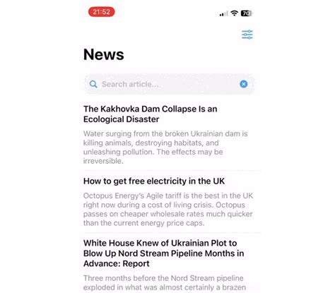 IOS Client App Where You Can Search Articles And Read Some News