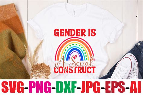 Gender Is A Social Construct T Shirt Design Beautiful Like A Rainbow T