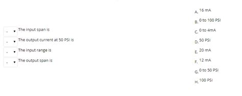 Solved Question A Pressure Sensor Has The Following Chegg