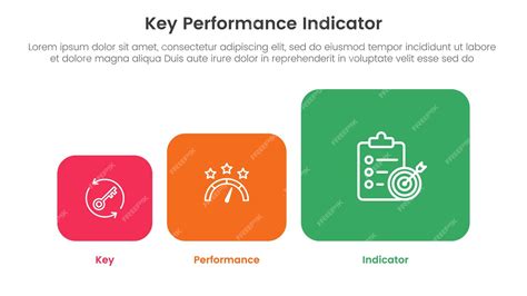 Premium Vector Kpi Key Performance Indicator Infographic 3 Point Stage Template With Round