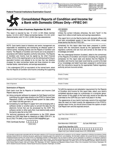 Fillable Online FFIEC 041 Call Report Forms Bank Regulatory Reporting