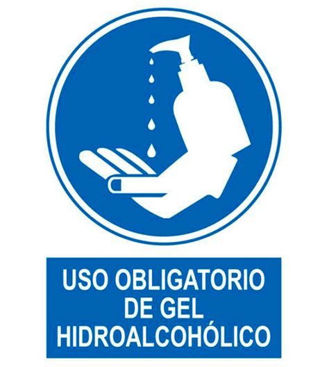 Señal Cartel De Uso Obligatorio De Gel Hidroalcohólico Seguridad