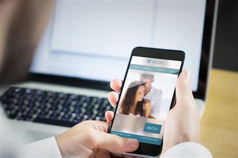 Premium Photo Businessman Using Smartphone Against Dating Website
