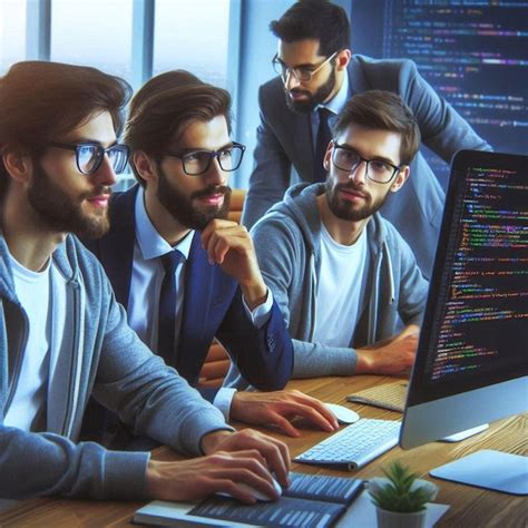 Team Coding In The Office Premium Ai Generated Image