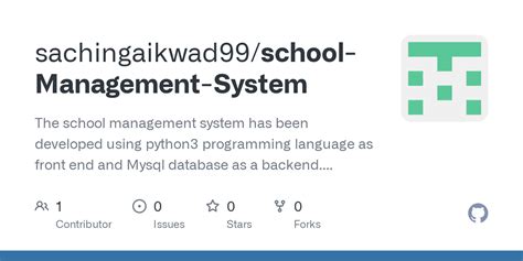 GitHub Sachingaikwad School Management System The School Management System Has Been