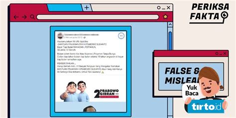 Hoaks Program Pinjaman Dana Yang Mencatut Nama Prabowo Subianto