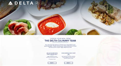 Delta Pre Order First Class Meal Menu Website Eye Of The Flyer
