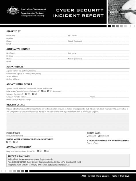 Cyber Security Incident Report Form Pdf Dsd Fill Out And Sign