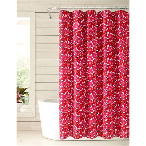 Marimekko Mini Unikko White Red Shower Curtain Marimekko Shower